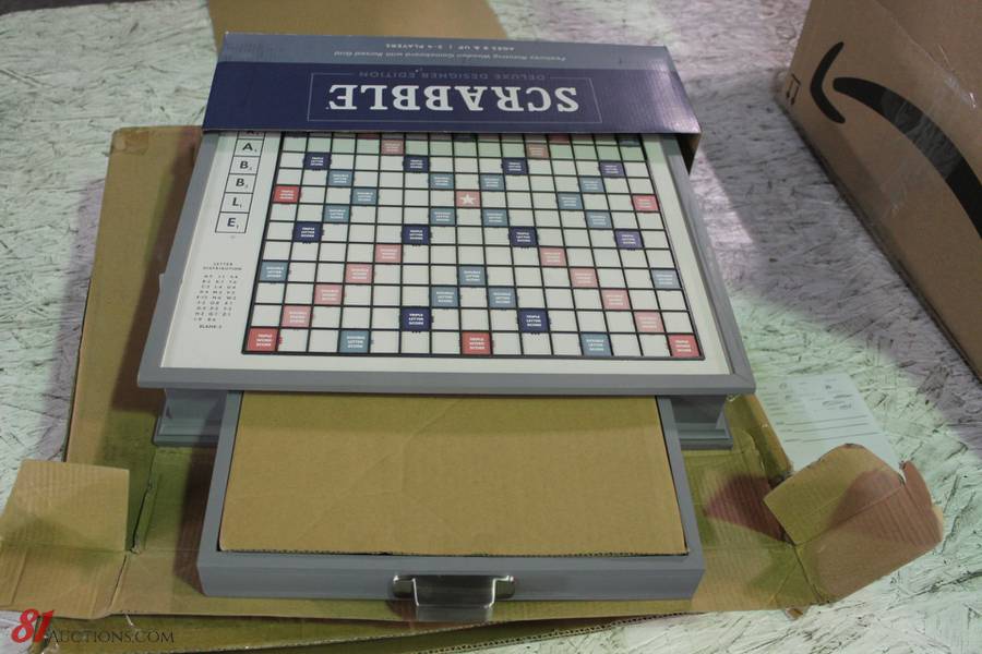 Toys Games Scrabble Deluxe Edition with Rotating Wooden Game Board ...
